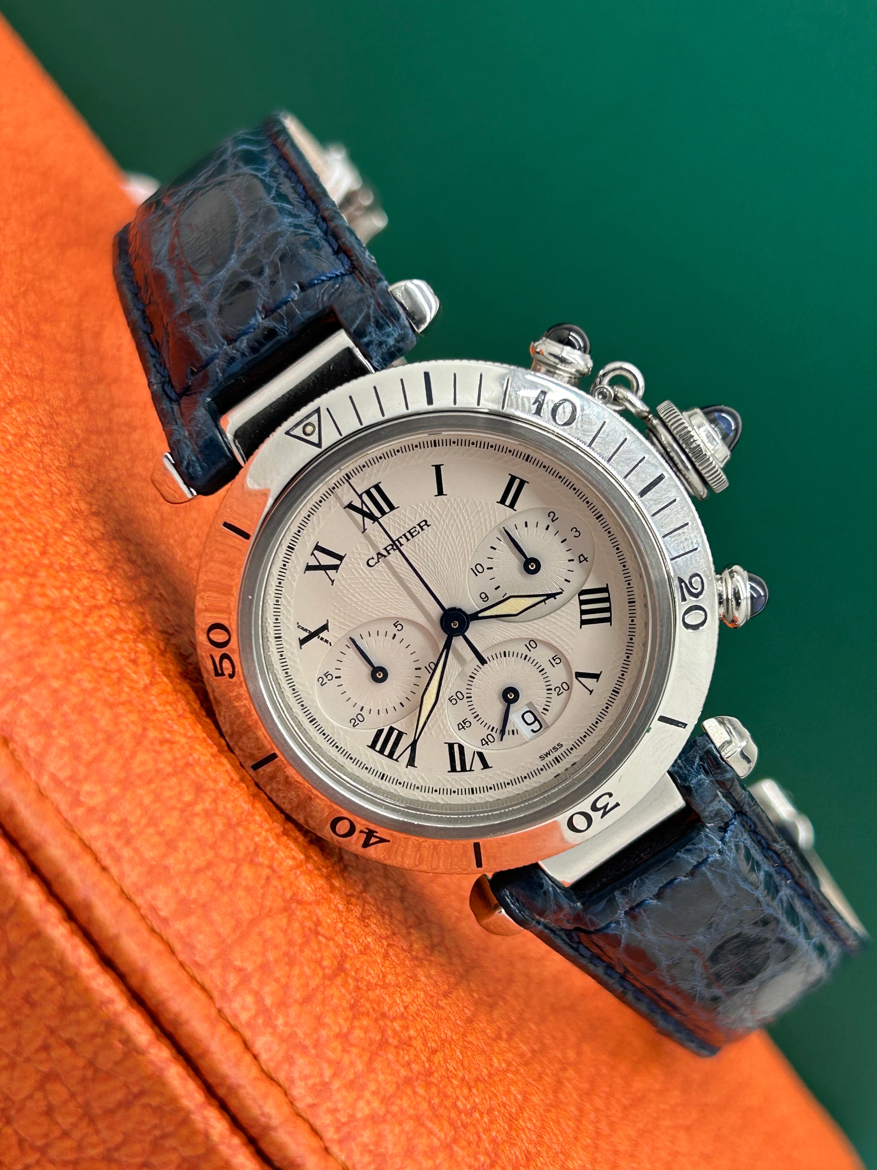 Cartier Pasha Chronograph 38mm - Quartz - Ref 1050 - Year 1993 – Clock ...